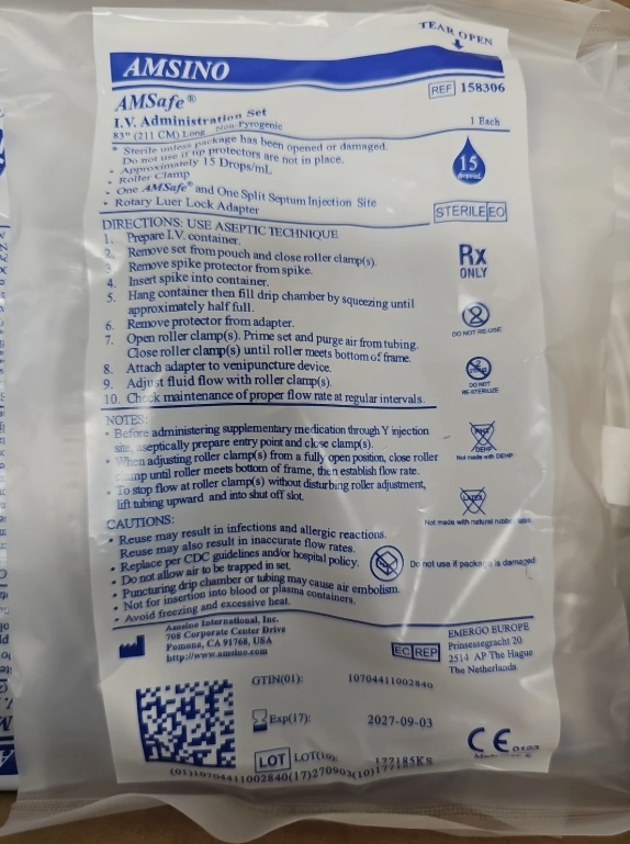 158306: Amsino IV Tubing, 15 drops per mL, priced per case of 50 – EyeVee