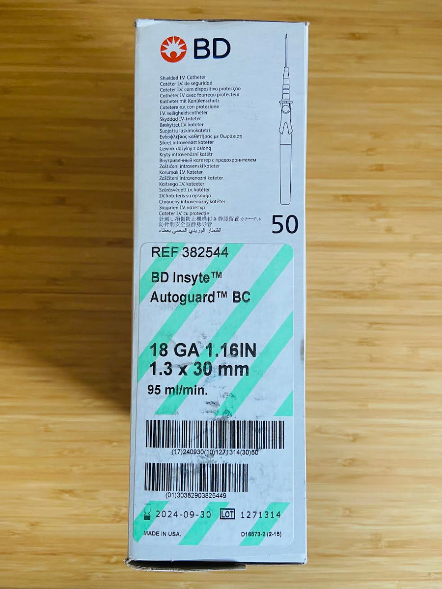 382544: BD Insyte Autoguard Blood Control 18GA x 1.16”, priced per cat ...